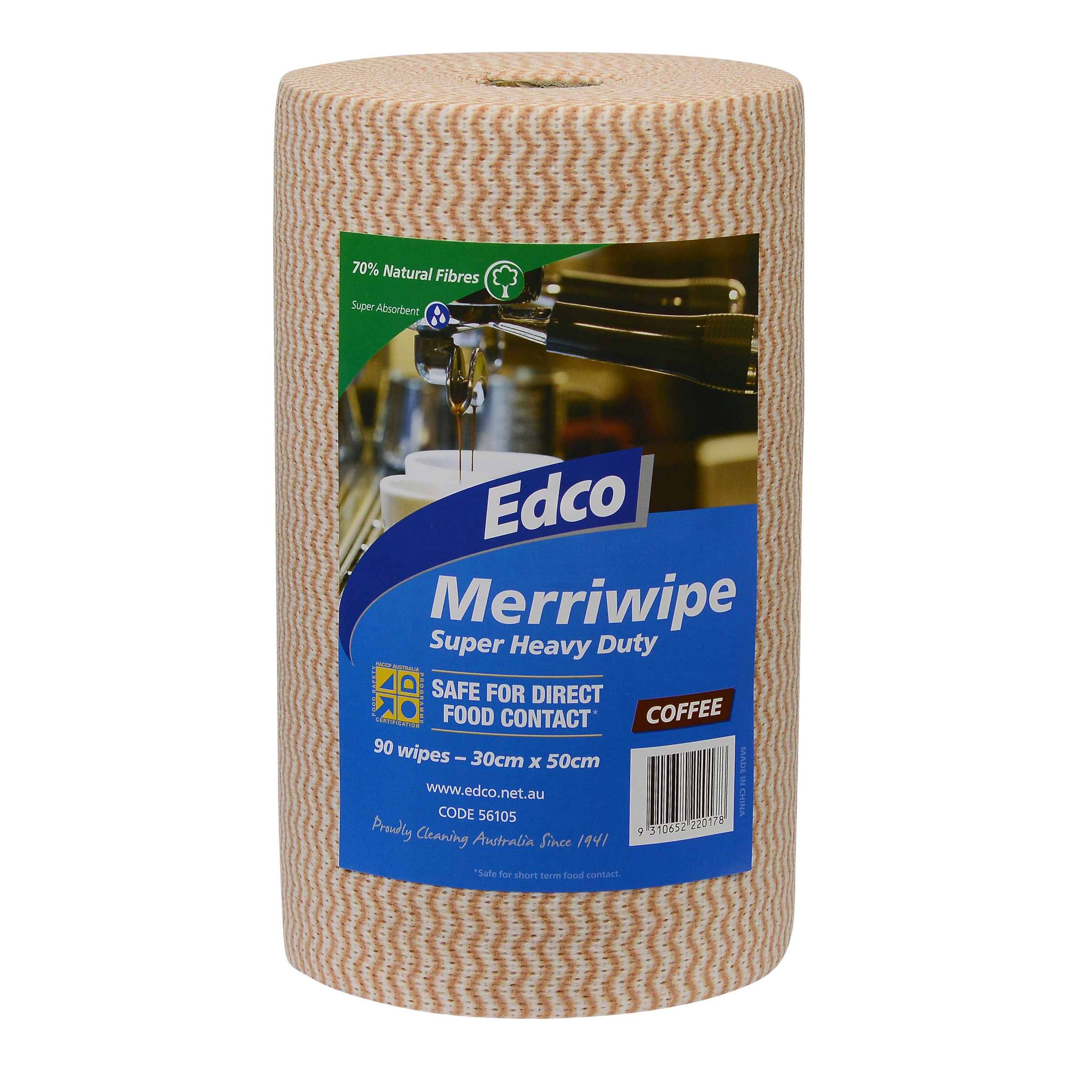 Merriwipe Heavy Duty Wipes Roll Coffee - CWP Distributors